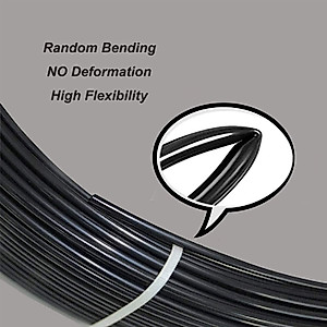 Pneumatic Air Line 1/4'' Od, 32.8FT Nylon Tubing Black Air Hose Line for Air Brake System,Air or Fluid Transfer (1/4'' OD)