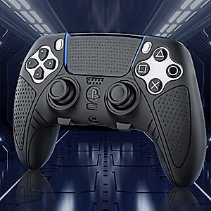 BRHE Anti-Slip Silicone Cover Case for ps5 Edge Controller Soft Rubber Protector Skin for ps5 Edge Wireless Controller with 2 Thumb Grip Caps