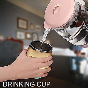 WYUSPGK 304 Stainless Steel Insulated Cup, Vintage Rose Print Smooth Rim, Durable & Reusable - Perfect for Office, Home, And Travel