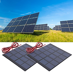 5V 500mA Solar Panel Cell Power Module with 2pcs,High Conversion Efficiency, Snow Proof and Wind Proof for Solar Lawn Lights, Solar Cell Phone Charger