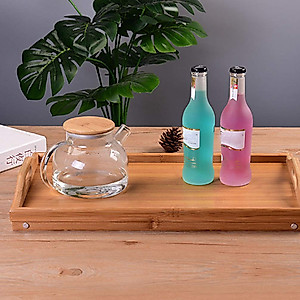 Garneck 1pc Folding Tray Bamboo Serving Tray Tea Set Tray Durable Bamboo Tray Home Decor Tray Decorative Tray Easy to Clean Tray Dinner Plate Tea Tray Coaster Platter Coffee Table