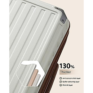 LUGGEX Carry On Luggage 22x14x9 Airline Approved - PC Expandable Hardside Luggage with Spinner Wheels - 4 Metal Corner Hassle-Free Travel