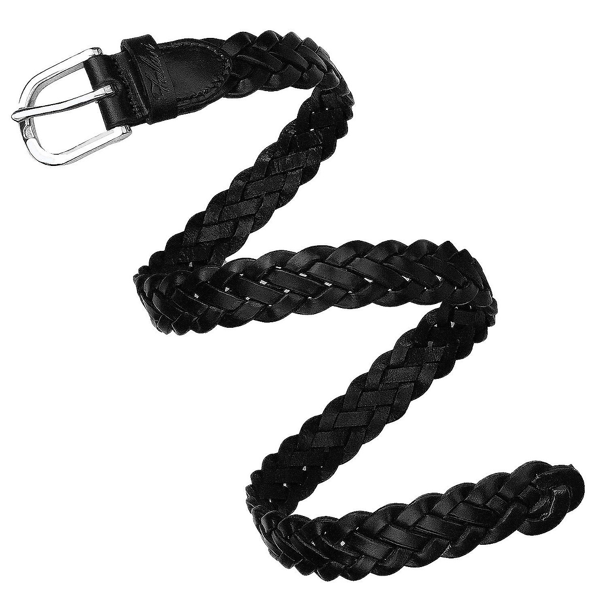 Falari Women's Leather Braided Belt 6007 - Black-M