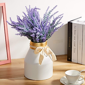 WILLBOND 12 Pieces Artificial Lavender Plants Lifelike Faux Silk Flowers for Weddings Home Garden Decoration Indoor Outdoor DIY Floral Arrangements