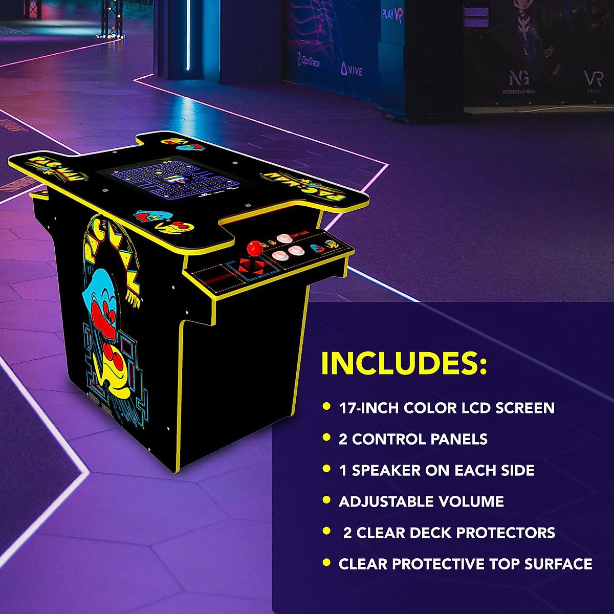 Arcade1Up PAC-MAN Arcade Game Table, Full Home Machine, Black Series Edition