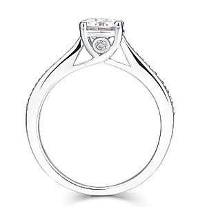 HAFEEZ CENTER True D Color 1 Carat Moissanite Rings for Women, Moissanite Engagement Ring, Engagement Rings for Women (Reverie, 9)