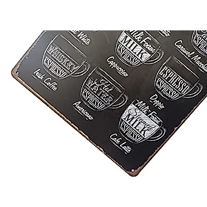 ERLOOD Coffee Menu Know Your Coffee Tin Sign Wall Retro Metal Bar Pub Poster Metal 12 X 8