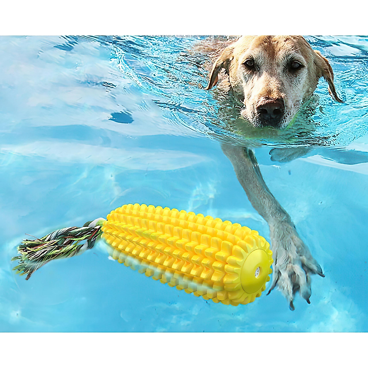 Generic Dog Chew Toys for Aggressive Chewers – 2 Pcs Set Indestructible Tough Durable Squeaky Interactive Dog Corn Stick Toys for Small Medium Large Pet Super Fun Puppy Teeth Chew, Yellow