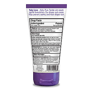 Baby Love Diaper Rash Cream. Prevents, Soothes and Treats Diaper Rash. Gentle Formula with Natural Ingredients. 4.5 Oz / 127 g
