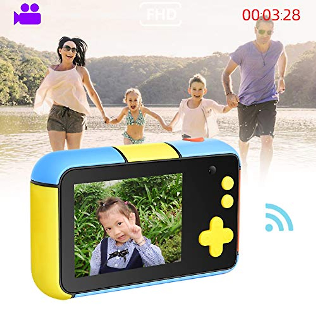 Kids Digital Camera, 1080P HD Camera Kids Digital Camera Double Lens Shockproof 2.4 Inch Screen Camera for Kids Gift