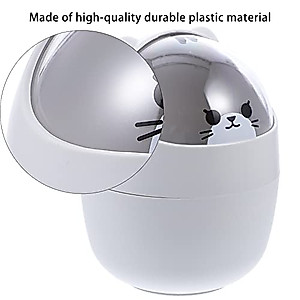 LIFKOME Cute Mini Desktop Trash Can Mini Trash Can with Lid Desktops Cartoon Animals Waste Bin Cute Bear Shape Small Garbage Can Large Capacity Cartoon Wastebasket for Home Kitchen Office