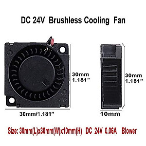 2 Pack Wathai 30mm x 10mm 5V Small DC Brushless Cooling Blower Fan ¡­
