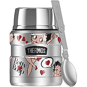 Betty Boop Collage THERMOS STAINLESS KING Stainless Steel Food Jar with Folding Spoon, Vacuum insulated & Double Wall, 16oz