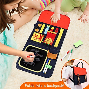 TOY Life Busy Board - Montessori Busy Board for 3 4 5 6 Year Old - Sensory Board Toys for Toddler - Activity Board - Montessori Toys - Educational Early Learning Toys - Travel Toys Toddler Busy Board