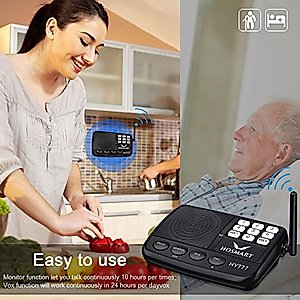 Wireless Intercom System Hosmart 1/2 Mile Long Range 7-Channel Security Wireless Intercom System for Home or Office (New Version) [4 Stations Black]