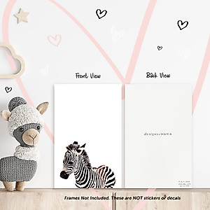 Designs by Maria Inc. Set of 6 UNFRAMED Woodland Nursery Decor Animal Posters | Zoo Theme Baby Room Decorations | Safari Jungle Nursery Wall Art Prints | Baby Animals Prints Nursery Decor Set (8"x10")