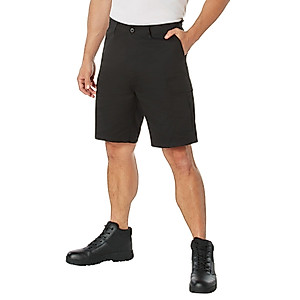 Rothco Men's Ultra Force Military Style BDU Combat Shorts, Black, Large Regular (Waist:35" to 39")