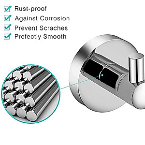 JASSFERRY Single Dual Towel Hooks Wall Mounted Bathroom Closets Coat Clothes Heavy Duty Robe Hook Holder Bathroom, Polished Chrome (Single Hook A)