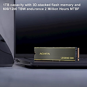 ADATA 1TB SSD Legend 800, NVMe PCIe Gen4 x 4 M.2 2280 Internal Solid State Drive, Speed up to 3,500MB/s, Storage for PC and Laptops, High Endurance with 3D NAND