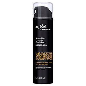 MY BLACK IS BEAUTIFUL Nourishing Leave-In Conditioning Cream, for Curly and Coily Hair with Coconut Oil, Honey, and Tumeric, 6.3 fl oz