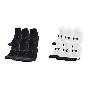 Under Armour Adult Performance Tech Lo Cut Socks (6 Pairs), Shoe Size: Mens 8-12/Womens 9-12, Black & 6 Pairs, Shoe Size: Mens 8-12/Womens 9-12, White