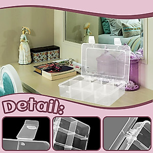 WYOMER 8 Grids Bead Organizers and Storage Box, Plastic Organizer Box with Removable Board Dividers, Box Organizer for Jewelry or Tackle Electronics Small Parts (1)