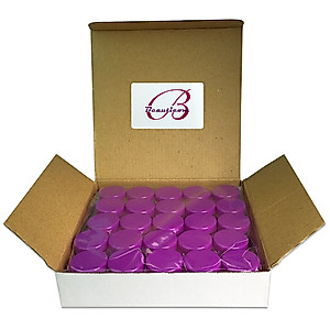(Quantity: 50 Pieces) Beauticom 3G/3ML Round Clear Jars with PURPLE Lids for Scrubs, Oils, Toner, Salves, Creams, Lotions, Makeup Samples, Lip Balms - BPA Free