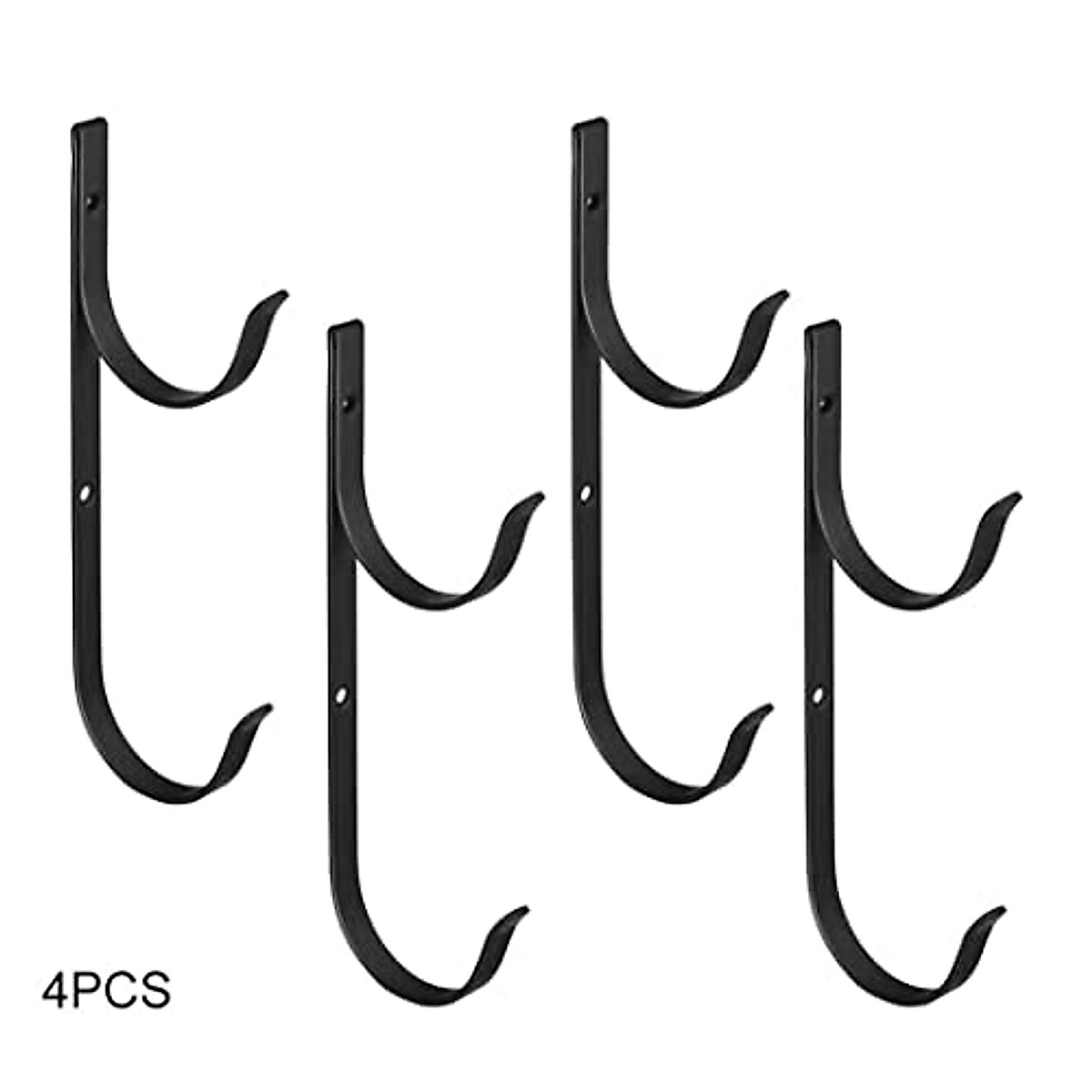 Pool Pole Hanger Aluminum Alloy Brushes Hooks Garden Tool Hooks Swimming Pool Pole Hanger Telescopic Poles Holder Swimming Accessories - Black 4PCS.