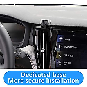musttrue LUNQIN Car Phone Holder for 2019-2024 Volvo S60 [Big Phones with Case Friendly] Auto Accessories Navigation Bracket Interior Decoration Mobile Cell Mirror Phone Mount