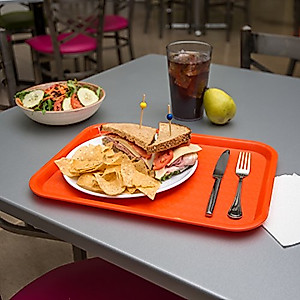 Carlisle FoodService Products CT121624 Cafe Standard Plastic Cafeteria/Fast Food Tray, NSF Certified, BPA Free, 16" Length x 12" Width, Orange (Pack of 24)
