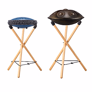 QiaoDongDian Wooden Steel Tongue Drum Stand Foldable,Handpan Drum Stand, Tripod Base,for 10 to 22 Inch Drum Percussion Instrument,Securely Holds Your Instrument. (Color : Dual-use)