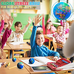 24 PCS Globe Squeeze Balls,2.5 Inch Stress Ball,Pressure Relieving Health Balls,Foam Squeeze Balls for Kids,School,Classroom,Party Favors