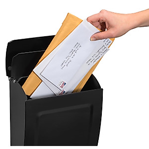 Architectural Mailboxes Aspen Galvanized Steel, Locking, Wall Mount Mailbox, 2594B-10, Black, Small Capacity