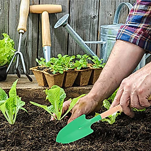 DOITOOL 10pcs Garden Shovel Cast Iron Planting Shovels with Wooden Handle Winter Shovel Snow Shovel Heavy Duty Survival Shovel Camping Shovel Dust Pan Garden Beach Digging Shovel Green