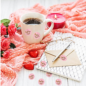 500pcs Thank You Sticker Envelope Seal Scrapbook Sticker Pink Heart Cute Round Sticker Stationery Label Stickers