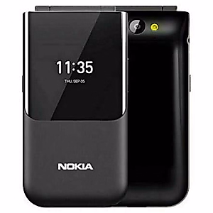 Nokia 2720 Flip 4G 2.8" Dual-core 2 MP Snapdragon 205 Phone, GSM Unlocked Chinese Model, No Warranty (Black)