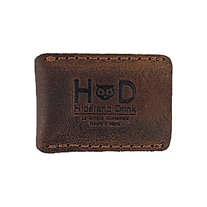 Hide & Drink, Leather Double Edge Safety Razor Head Protective Sheath, Shaving Travel Cover Handmade (Bourbon Brown)