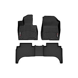 WeatherTech Custom Fit FloorLiners for Hyundai Santa Cruz - 1st & 2nd Row (441678-1-4), Black