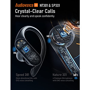 Audiovance 2 Sets Wireless Earbuds Bluetooth Headphones Ideal Gifts, Nature 301 & Speed 301, 2 Sets Wireless Ear Buds for iPhone & Android (SPNT 301)