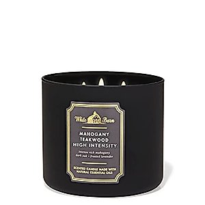 Bath & Body Works, White Barn 3-Wick Candle w/Essential Oils - 14.5 oz - New Core Scents! (Mahogany Teakwood High Intensity)