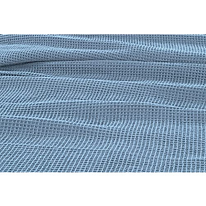 HILLFAIR 100% Cotton Blanket with 2 Throw Pillow Cover 18x18 Inch - 102x108 Inch California King Size Bed Blankets- Soft Breathable Blankets– Extra Large Oversized Cotton Blankets- Blue Bed Blankets