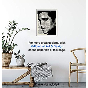 Elvis Dictionary Art - 8x10 Photo - Chic Unique Gift for Fans of The King, Graceland - Unframed Poster Picture Print