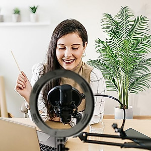 Keeplush Artificial Palm Tree 6ft Tall Fake Palm Tree Indoor Decor with 18 Trunks and Real Bark Design Faux Tropical Areca Palm Silk Floor Plant in Pot for Home Office Living Room Bedroom Decor 2pcs