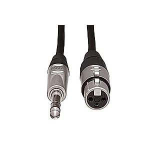Hosa HXS-003 REAN XLR3F to 1/4" TRS Pro Balanced Interconnect Cable, 3 Feet