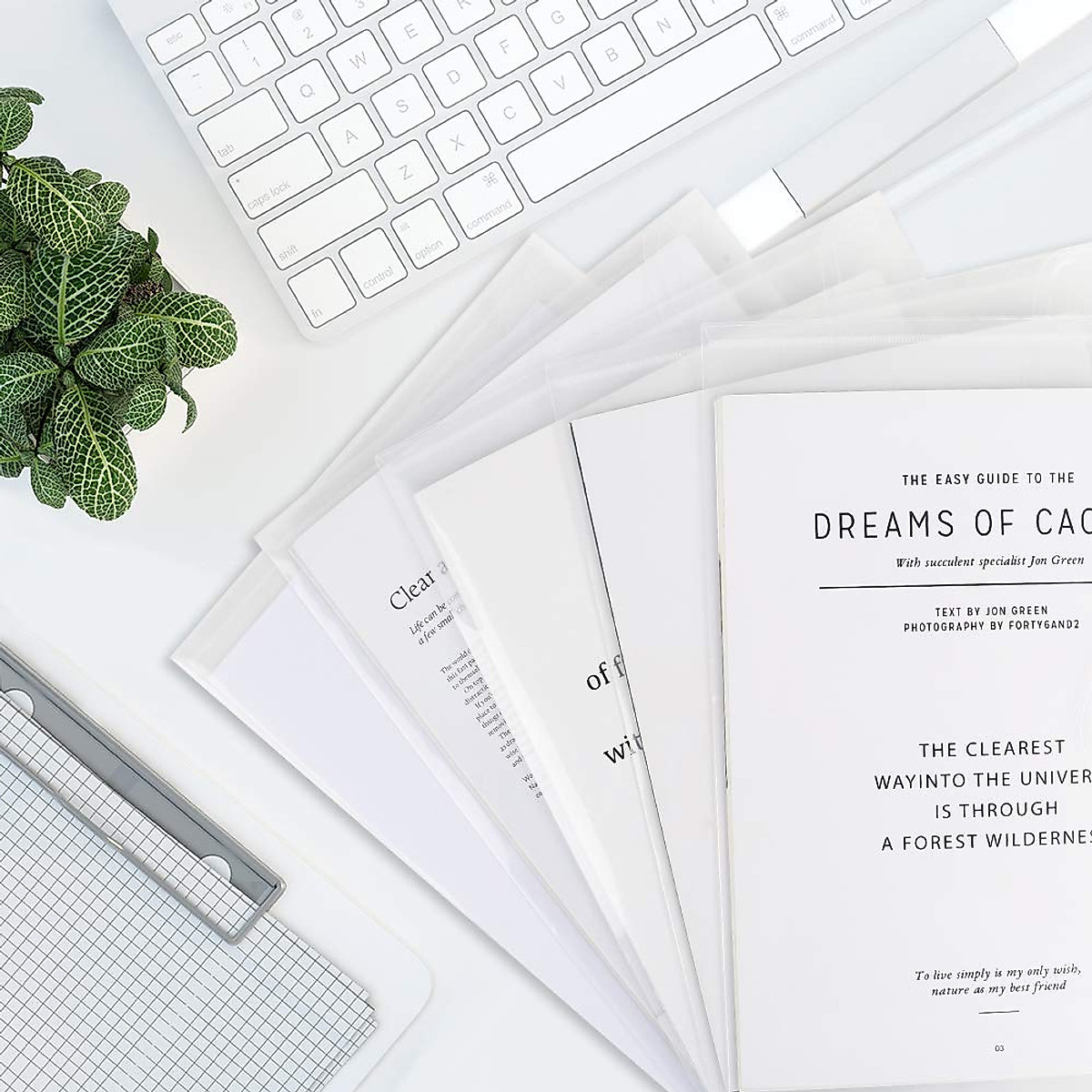 EOOUT 30pcs Plastic Envelopes, Clear Reusable Poly Envelope Waterproof File Folder with Snap Button, US Letter, A4 Size, for School Office Supplies