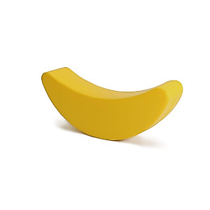 IGLU Soft Play Rocker Banana Shape Large Rocking Horse Hobby Toy for Kids Age 1-7 Montessori Open Ended Play (Yellow)