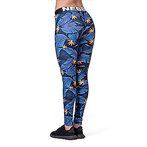 NEBBIA Mid-Waist Ocean Power Leggings 566 (X-Small, Blue)
