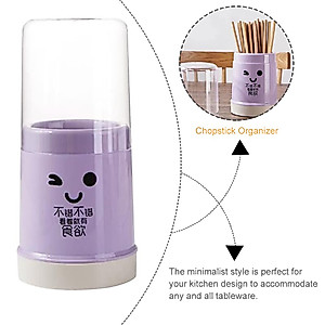 SOLUSTRE Kitchen Utensils Chopsticks Holder with Lid Cutlery Storage Holder Spoon Straw Basket Kitchen Tableware Organizer for Kitchen Countertop Purple 2pcs