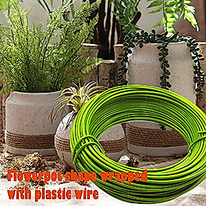 Yuehuam 32.8ft Bonsai Training Wire Large Roll Plastic Coated Flower Art Soft Iron Wire Handmade DIY Household Gardening Supplies