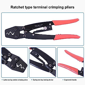 Crimping Pliers Crimping Tool for 50 Amps 600V Connector Cutting Wire Terminal HS-16 1.25-16mm²,Clamp Terminal Cable Lugs Cutter Crimping Pliers Crimping
